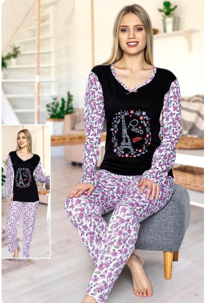 Eminna Uzun Kollu Kadın Pijama Takımı