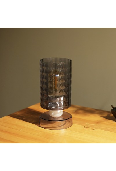 Homing Tolen Mini Camlı Gri Abajur AYD-3363