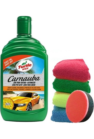 Turtle Wax Carnauba Sıvı Cila Boya Koruyucu 500 ml + 4 Mikrofiber Bez +Cila Süngeri Turtle Wax Carnauba Sıvı Cila Boya Koruyucu 500 ml + 4 Mikrofiber Bez +Cila Süngeri