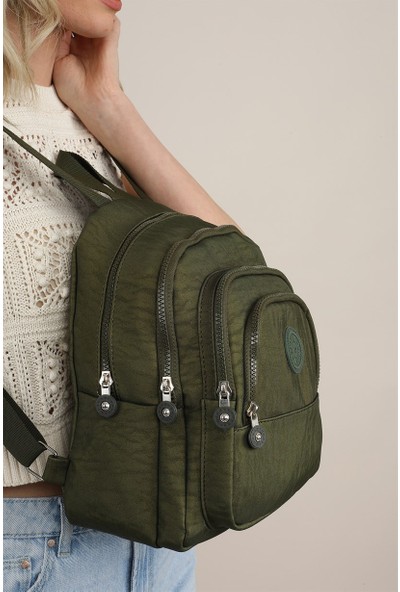 Lemona Unisex Krinkıl Kumaş Çok Bölmeli Okul ve Sırt Çantası