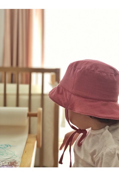 Güneşteyiz Organic Rose Müslin Bucket Şapka