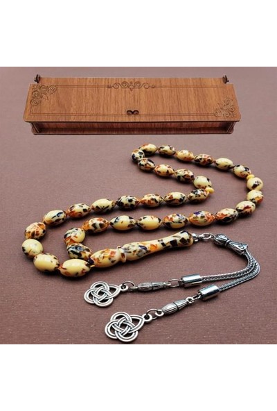 Lilibeaty Kutulu Mozaik Toz Kehribar Tesbih