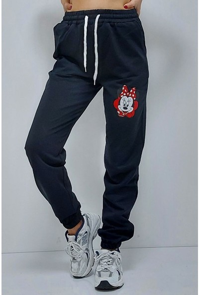 Lisinya Baskılı Eşofman Altı Siyah