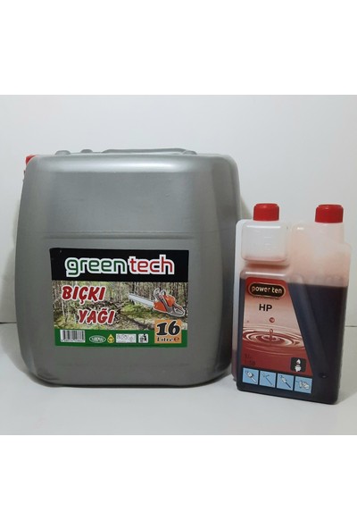 Greentech Bıçkı Yağı 16 Litre + Ölçekli 2 Zamanlı Motor Yağı Agaç Kesme Bıçkı 1 Litre Greentech Bıçkı Yağı 16 Litre + Ölçekli 2 Zamanlı Motor Yağı Agaç Kesme Bıçkı 1 Litre