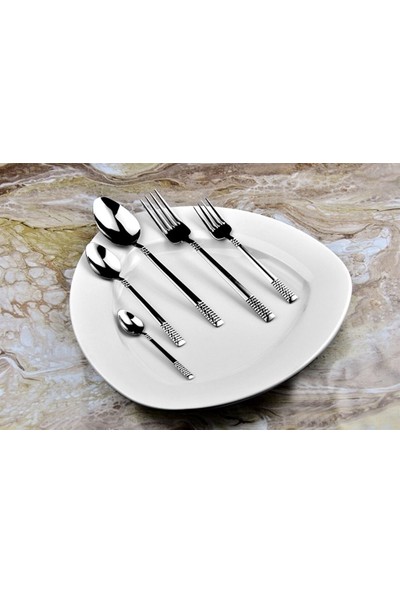 Gökdil Hasır 24 Parça 6 Kişilik Tatlı Çatal Kaşık Bıçak Takımı Gökdil Hasır 24 Parça 6 Kişilik Tatlı Çatal Kaşık Bıçak Takımı