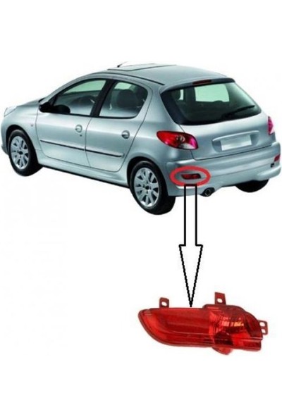 AR Oto Market Peugeot 206+ Plus Arka Reflektör Sol 2009-2014 6350HA AR Oto Market Peugeot 206+ Plus Arka Reflektör Sol 2009-2014 6350HA