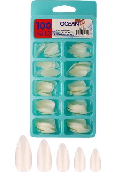 Ocean Takma Tırnak 100'Lü Kutulu Badem Protez Tırnak - 133 Ocean Takma Tırnak 100'Lü Kutulu Badem Protez Tırnak - 133