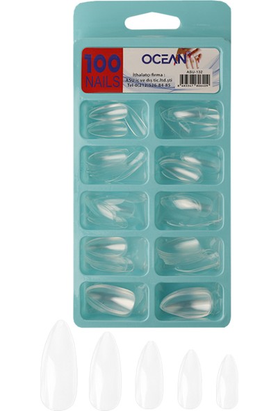 Ocean Takma Tırnak 100'Lü Kutulu Badem Protez Tırnak - 132 Ocean Takma Tırnak 100'Lü Kutulu Badem Protez Tırnak - 132