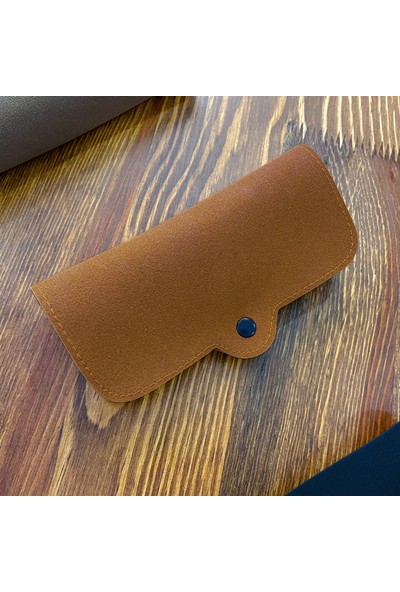 Milleniva Kapaklı Çıtçıtlı Deri Gözlük Kılıfı