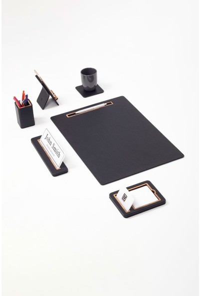 Turgut Office Alya Dikey Çıtalı Deri Sümen Takımı Siyah 6 Parça Turgut Office Alya Dikey Çıtalı Deri Sümen Takımı Siyah 6 Parça