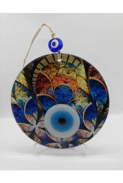 Denizin Ufku Nazarlıklı Çok Renkli Damla Yaprak Tasarım El Yapımı Cam Duvar Süsü 16 x 16 cm Denizin Ufku Nazarlıklı Çok Renkli Damla Yaprak Tasarım El Yapımı Cam Duvar Süsü 16 x 16 cm