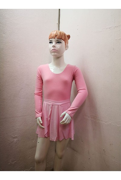 Tkm 03 Uzun Kollu Sırtı Çapraz Bale Mayosu ve Yırtmaçlı Çalışma Eteği Tkm 03 Uzun Kollu Sırtı Çapraz Bale Mayosu ve Yırtmaçlı Çalışma Eteği