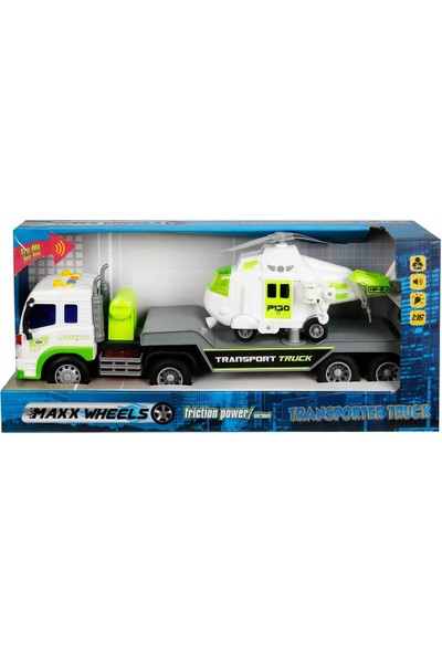 Sunman Transporter Kamyon Helikopter Taşıyan 40CM Sesli Işıklı Sunman Transporter Kamyon Helikopter Taşıyan 40CM Sesli Işıklı