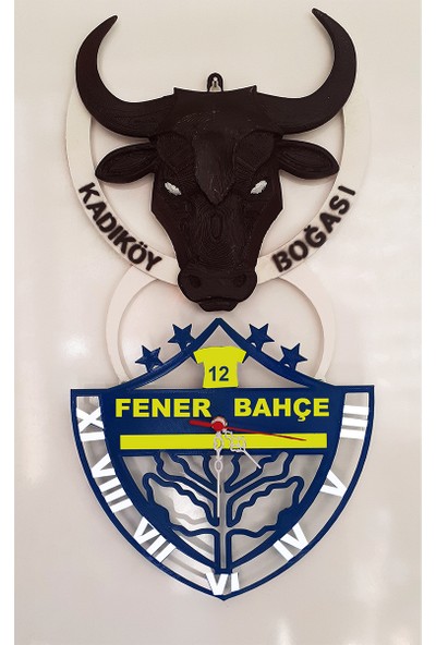 Orjinal Art Dekoratif Kadıköy Boğası Fenerbahçe 3 Boyutlu Duvar Saati