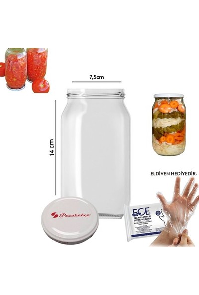 Paşabahçe 660 ml Cam Konserve Kavanozu 15 Adet Kapaklı - Ece 100'lü Şeffaf Eldiven Hediyeli Paşabahçe 660 ml Cam Konserve Kavanozu 15 Adet Kapaklı - Ece 100'lü Şeffaf Eldiven Hediyeli