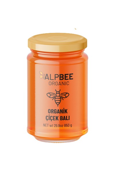 Alpbee Organic Organik Tarım Sertifikalı Süzme Çiçek Balı 850 Gram