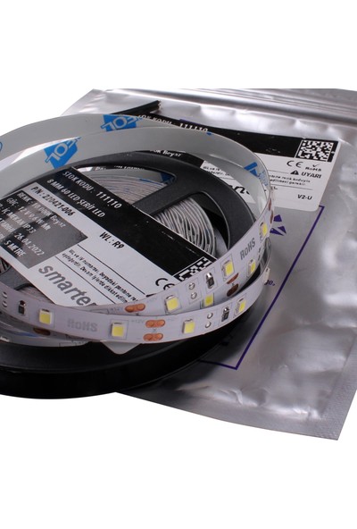 Smarter 2835 Çipli Şerit LED Iç Mekan 12 V 9,6 W 10.000K Beyaz 5 Metre 60 Led/mt Smarter 2835 Çipli Şerit LED Iç Mekan 12 V 9,6 W 10.000K Beyaz 5 Metre 60 Led/mt