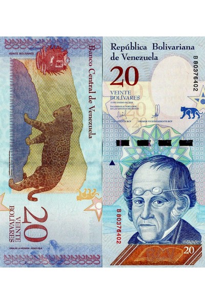 Trcollect Venezuela 20 Bolivares Çil (Unc) Koleksiyon Para Trcollect Venezuela 20 Bolivares Çil (Unc) Koleksiyon Para