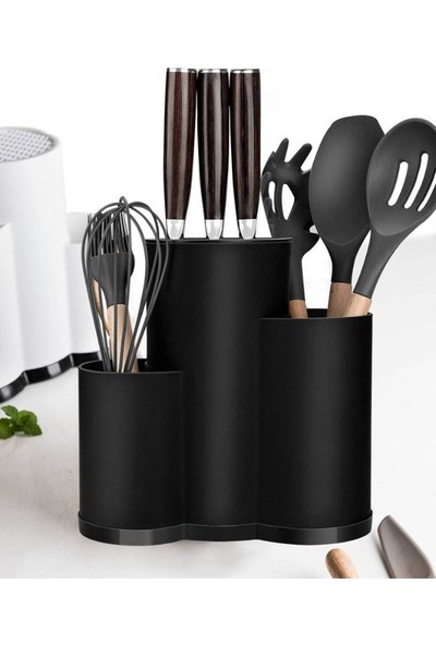 Eng Store Çatal Kaşık Bıçak Kepçe Kombine Organizer Siyah Stant 715950