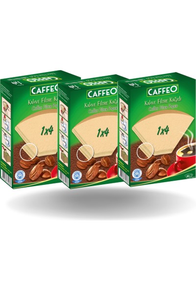 Caffeo Kahve Filtre Kağıdı 1x4 3 x 80'li Caffeo Kahve Filtre Kağıdı 1x4 3 x 80'li