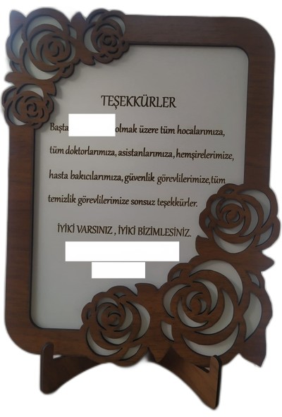 Güllü Ahşap Yazı Çerçevesi