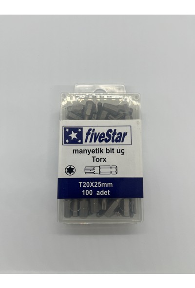 Fivestar T20 Tork Vidalama Ucu 100 Adet Fivestar T20 Tork Vidalama Ucu 100 Adet