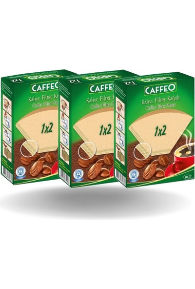 Caffeo Kahve Filtre Kağıdı 1x2 3 x 80'li Caffeo Kahve Filtre Kağıdı 1x2 3 x 80'li