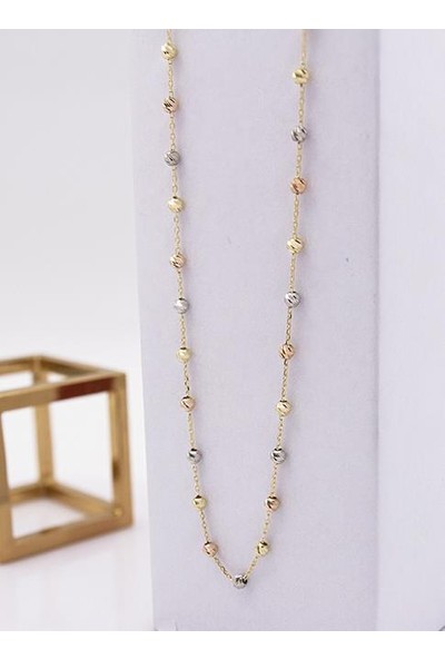 latif kuyumcu 14 Ayar Altın Sıralı Dorika Kolye LKKLY1048