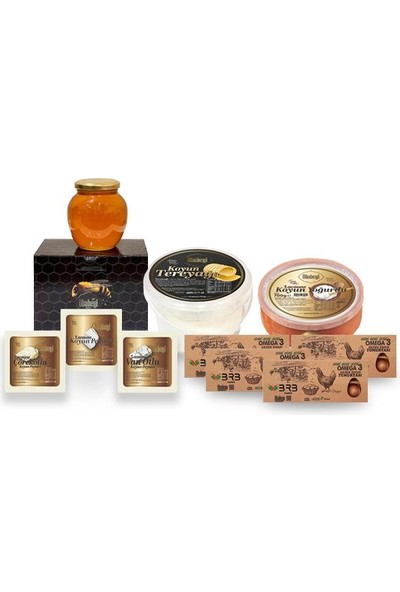 Gurme Platin Paket Set (Yoğurt, Tereyağ, Bal, Üç Çeşit Peynir, Yumurta) 7'li Gurme Platin Paket Set (Yoğurt, Tereyağ, Bal, Üç Çeşit Peynir, Yumurta) 7'li