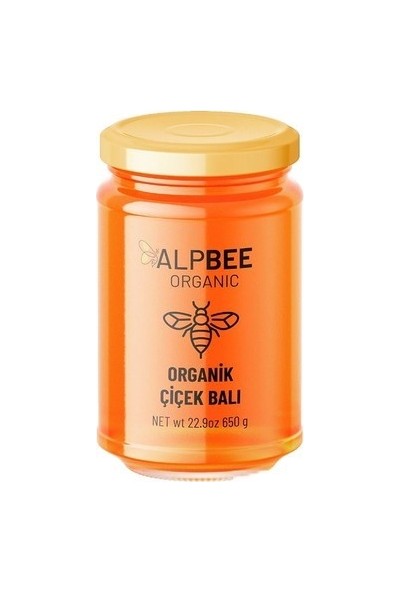 Alpbee Organic Organik Tarım Sertifikalı Süzme Çiçek Balı 650 Gram