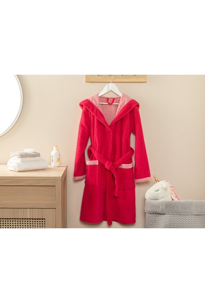 English Home Wellsoft Pamuk Çocuk Bornoz 10 - 12 Yaş Pembe