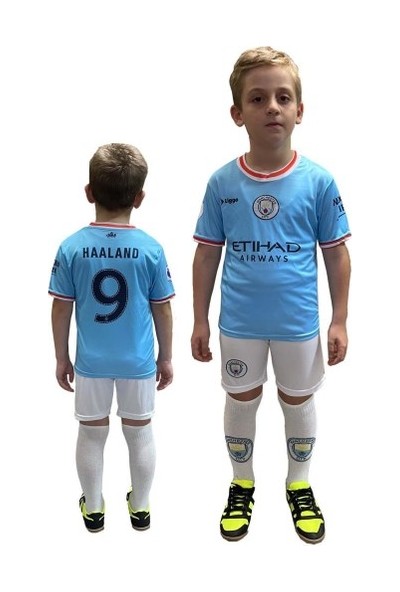 Liggo Manchester City Haaland Çocuk Forma Takımı Forma Şort Çorap Hediyeli Liggo Manchester City Haaland Çocuk Forma Takımı Forma Şort Çorap Hediyeli