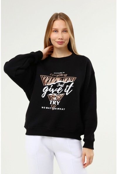 Xanthe Kadın Şardonlu Baskılı Sweatshirt