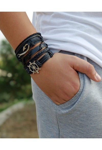 BSN Hakiki Deri Bileklik (5 Parça) Yeni Ürün BSN Hakiki Deri Bileklik (5 Parça) Yeni Ürün