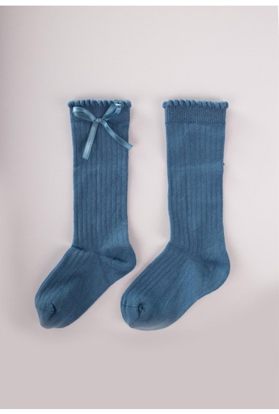 Cigit Çocuk Diz Altı Kız Çorap 2-9 Yaş Indigo Mavi Cigit Çocuk Diz Altı Kız Çorap 2-9 Yaş Indigo Mavi
