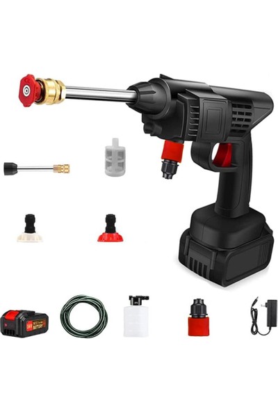 Techmaster Basınçlı Araç Yıkama Bahçe Sulama Tabancası Şarjlı Taşınabilir 24V Techmaster Basınçlı Araç Yıkama Bahçe Sulama Tabancası Şarjlı Taşınabilir 24V
