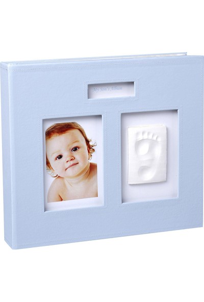 Baby Memory Prints Deri Hatıra Albümü Mavi Baby Memory Prints Deri Hatıra Albümü Mavi