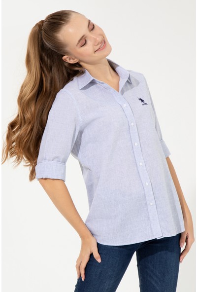 U.S. Polo Assn. Kadın Koyu Mavi Gömlek 50251858-VR032