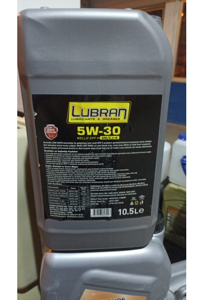 Lubran 5/30 Tam Sentetik Üstün Kalite Madeni Yağ