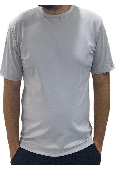 LULU Erkek Kalın Gri Oversize Kısa Kollu T-Shirt