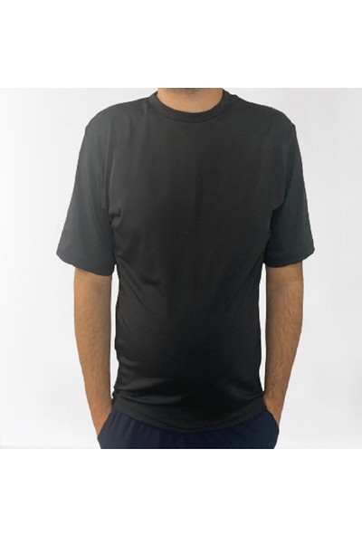 LULU Erkek Siyah Oversize Kısa Kollu T-Shirt