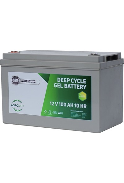 Agromot 12V 100AH Nano Carbon Agm Jel Akü
