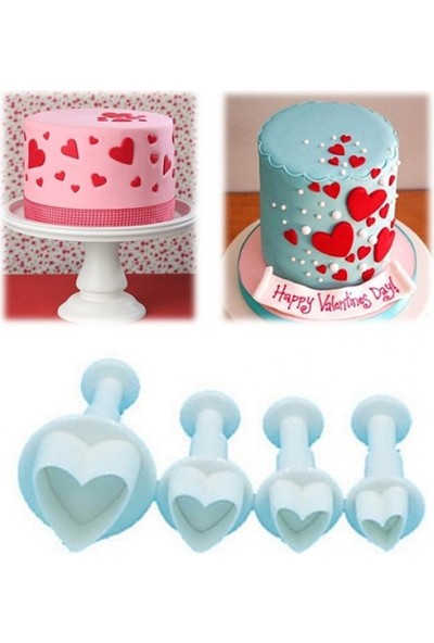 Piyop Basmalı Kalp Kalıp 4 Lü Set Piyop Basmalı Kalp Kalıp 4 Lü Set