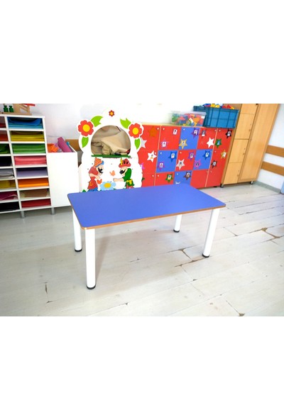 Anaokulu Market Dikdörtgen Ahşap Anaokulu Kreş Çocuk Çalışma Masası Mavi 60X120 Anaokulu Market Dikdörtgen Ahşap Anaokulu Kreş Çocuk Çalışma Masası Mavi 60X120