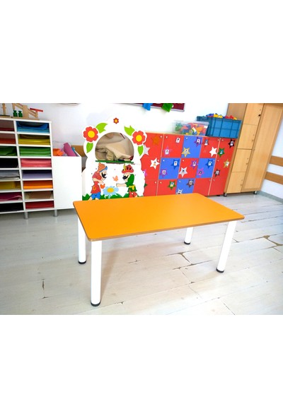 Anaokulu Market Dikdörtgen Ahşap Anaokulu Kreş Çocuk Çalışma Masası Turuncu 60X120 Anaokulu Market Dikdörtgen Ahşap Anaokulu Kreş Çocuk Çalışma Masası Turuncu 60X120