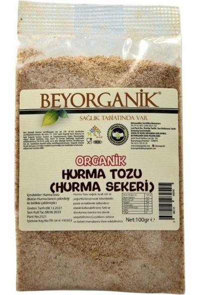 Beyorganik Beybeybi Organik Hurma Tozu 100GR Beyorganik Beybeybi Organik Hurma Tozu 100GR