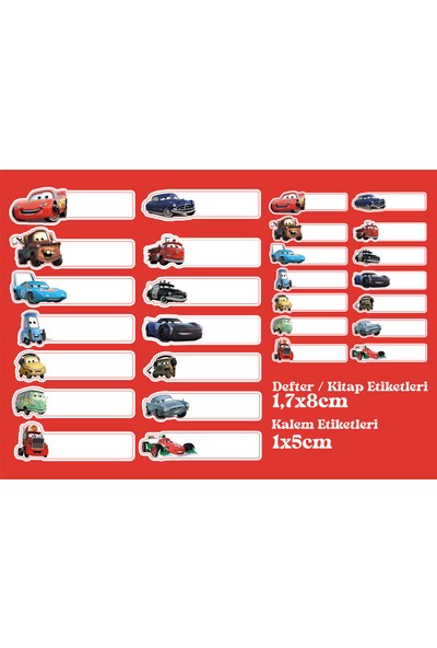 Dijital Okul Defter - Kalem Sticker Seti Arabalar 28'li Dijital Okul Defter - Kalem Sticker Seti Arabalar 28'li