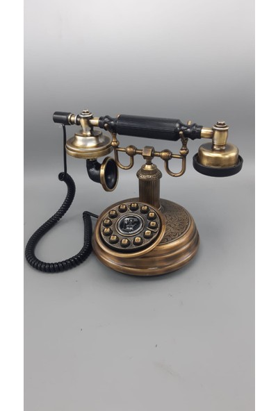 Klasik Ahizeli Telefon Villa Stork Pirinç Eskitme Tuşlu Klasik Ahizeli Telefon Villa Stork Pirinç Eskitme Tuşlu