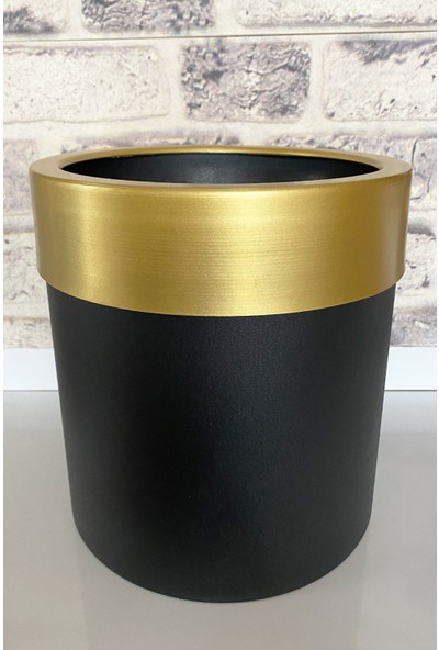 Metal Saksı Gold Halkalı Büyük Boy Saksı 25*25 cm