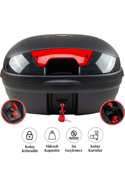 Arwic Motorsiklet Arka Çanta 46LT Büyük Boy Siyah Arwic Motorsiklet Arka Çanta 46LT Büyük Boy Siyah